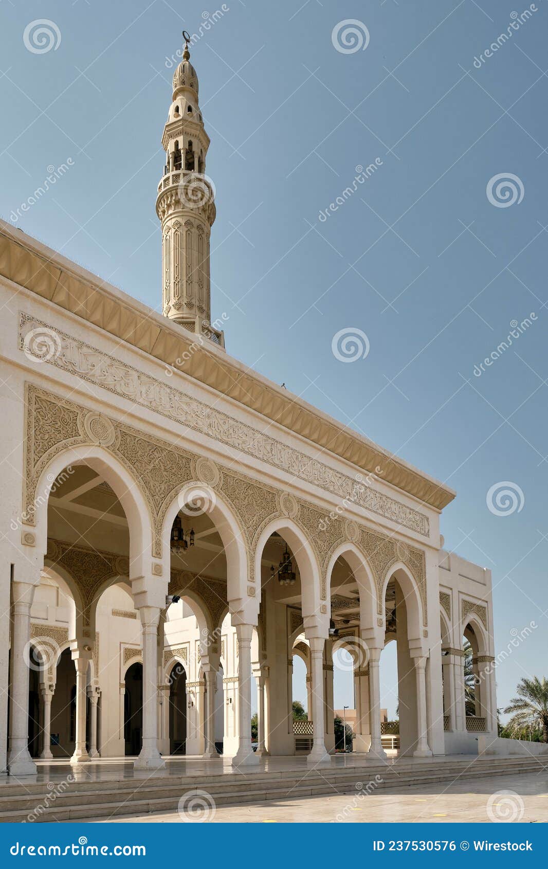 Vertical Shot of Zabeel Grand Mosque on a Sunny D Stock Photo - Image ...