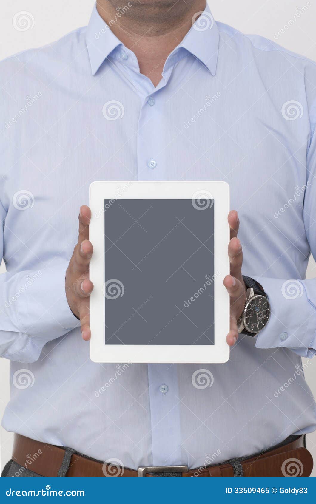 Vertical Showing Screen of a Digital Tablet Stock Image - Image of male ...
