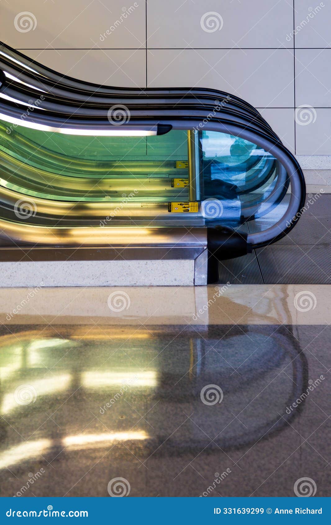 Vertical Side View of a Double Airport Escalator Stock Image - Image of ...