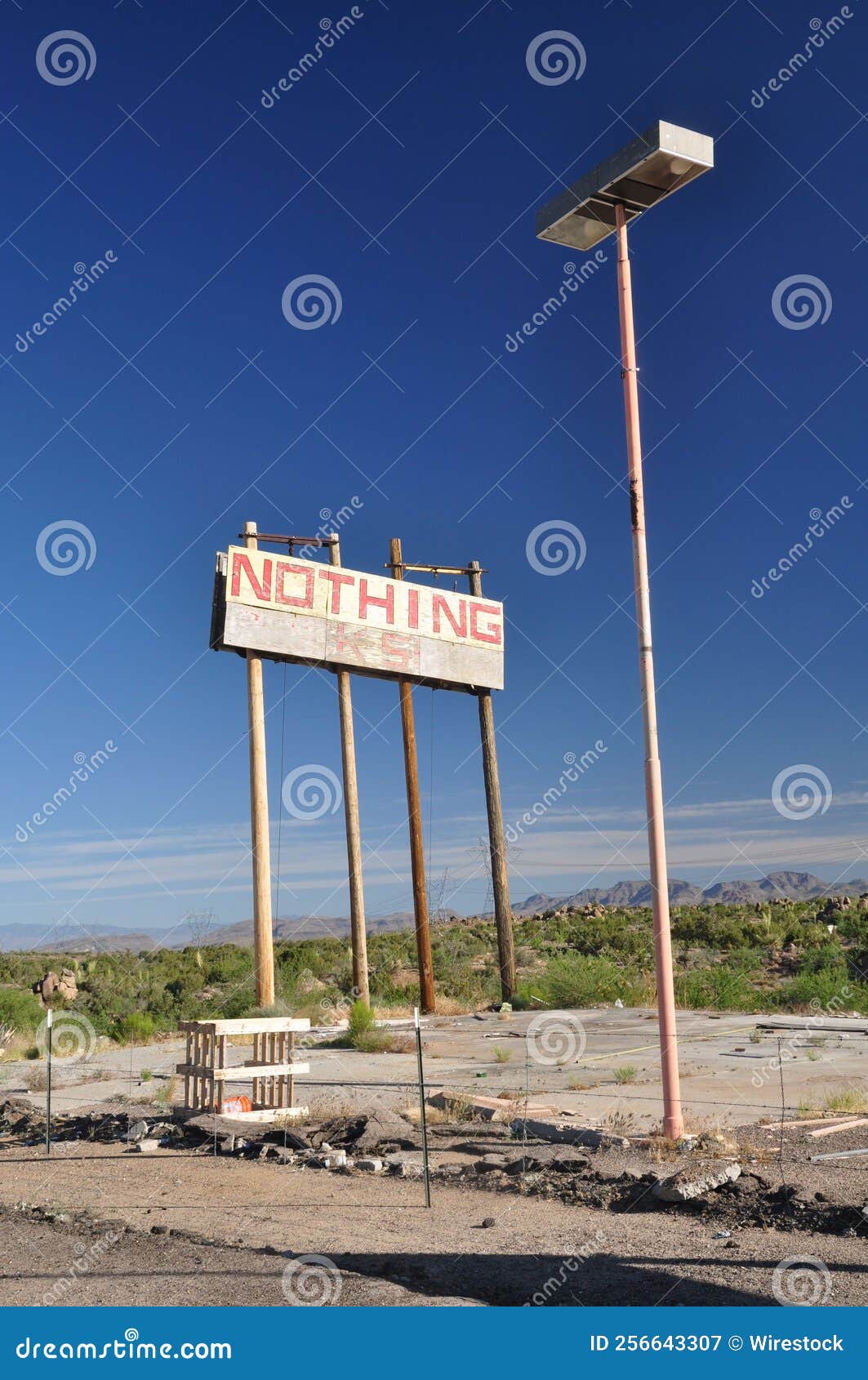 Vertical of a Sign Written Nothing. Stock Image - Image of nature, road ...