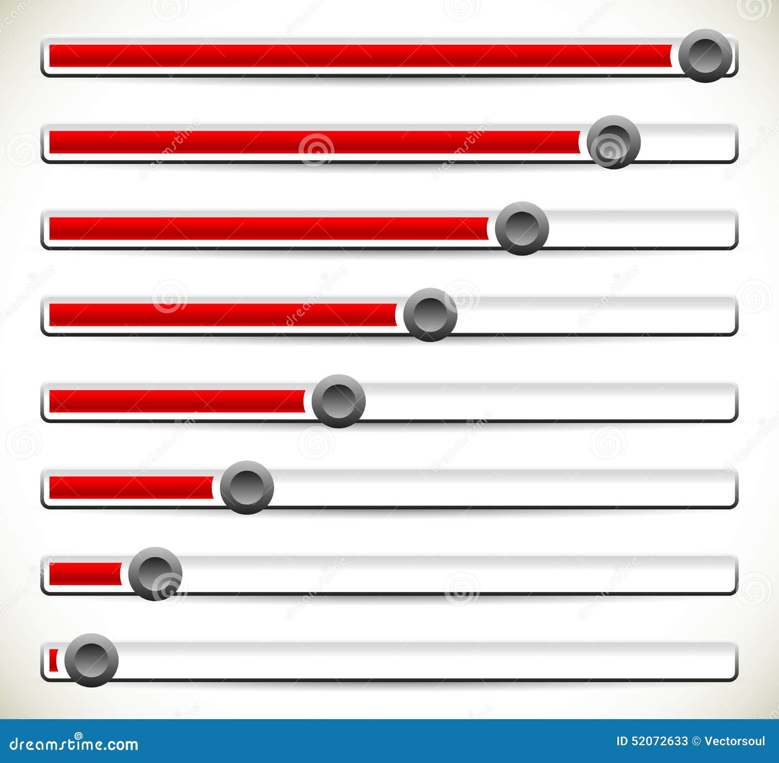 Vertical Sliders, Adjusters or Loading Bars. UI, GUI or Web Elem Stock ...