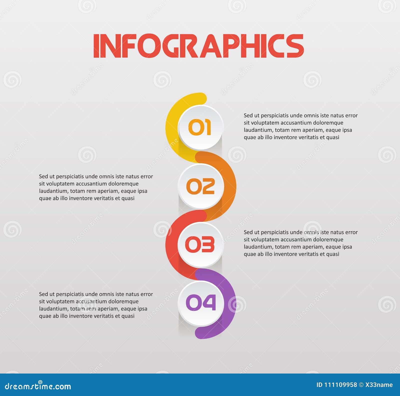 Vertical Snake Steps Infographics - Can Illustrate a Strategy, Workflow ...