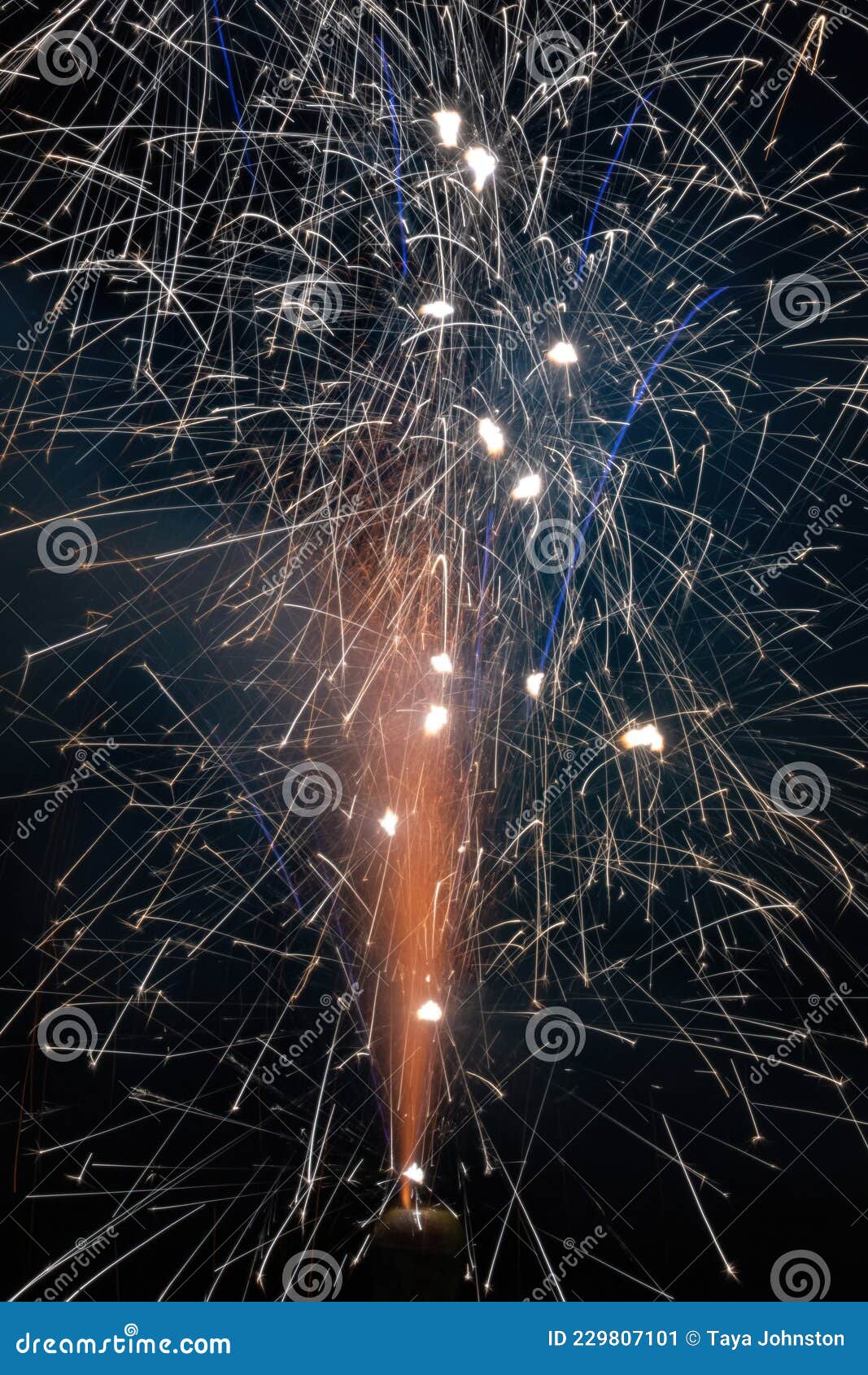 Vertical of Sparkler Shooting Firework Sparks at Night Stock Image ...