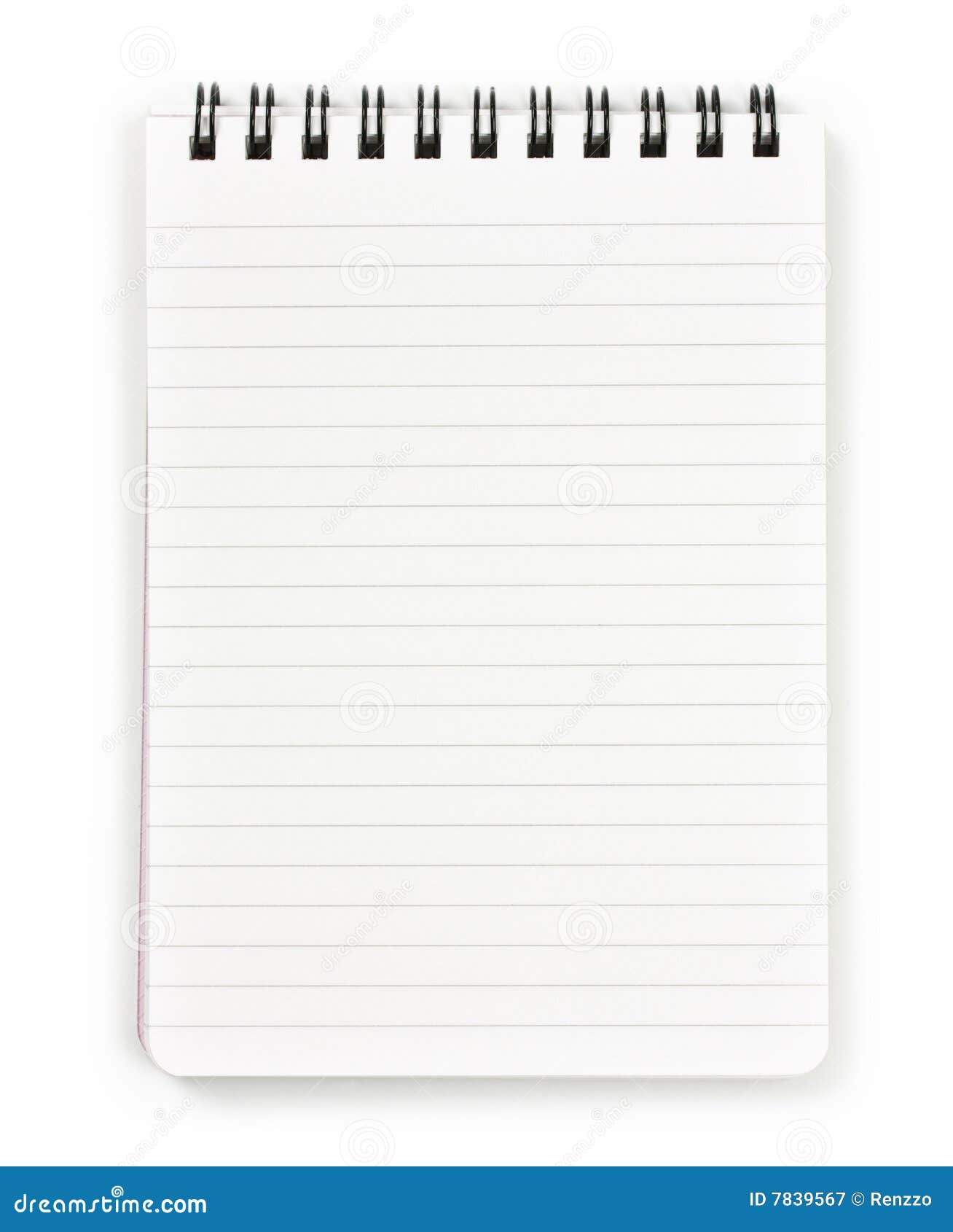 Vertical Spiral Notebook Isolated on Pure White. Stock Image - Image of ...