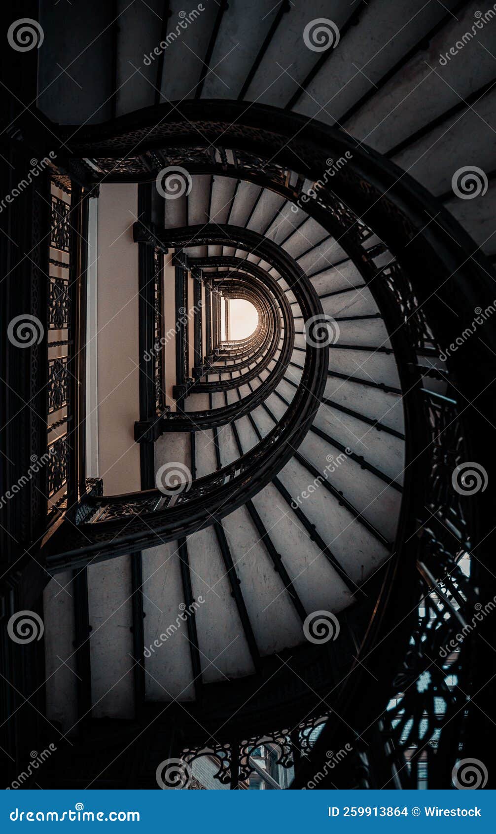 Vertical of a Spiral Staircase. Stock Photo - Image of stair, steps ...