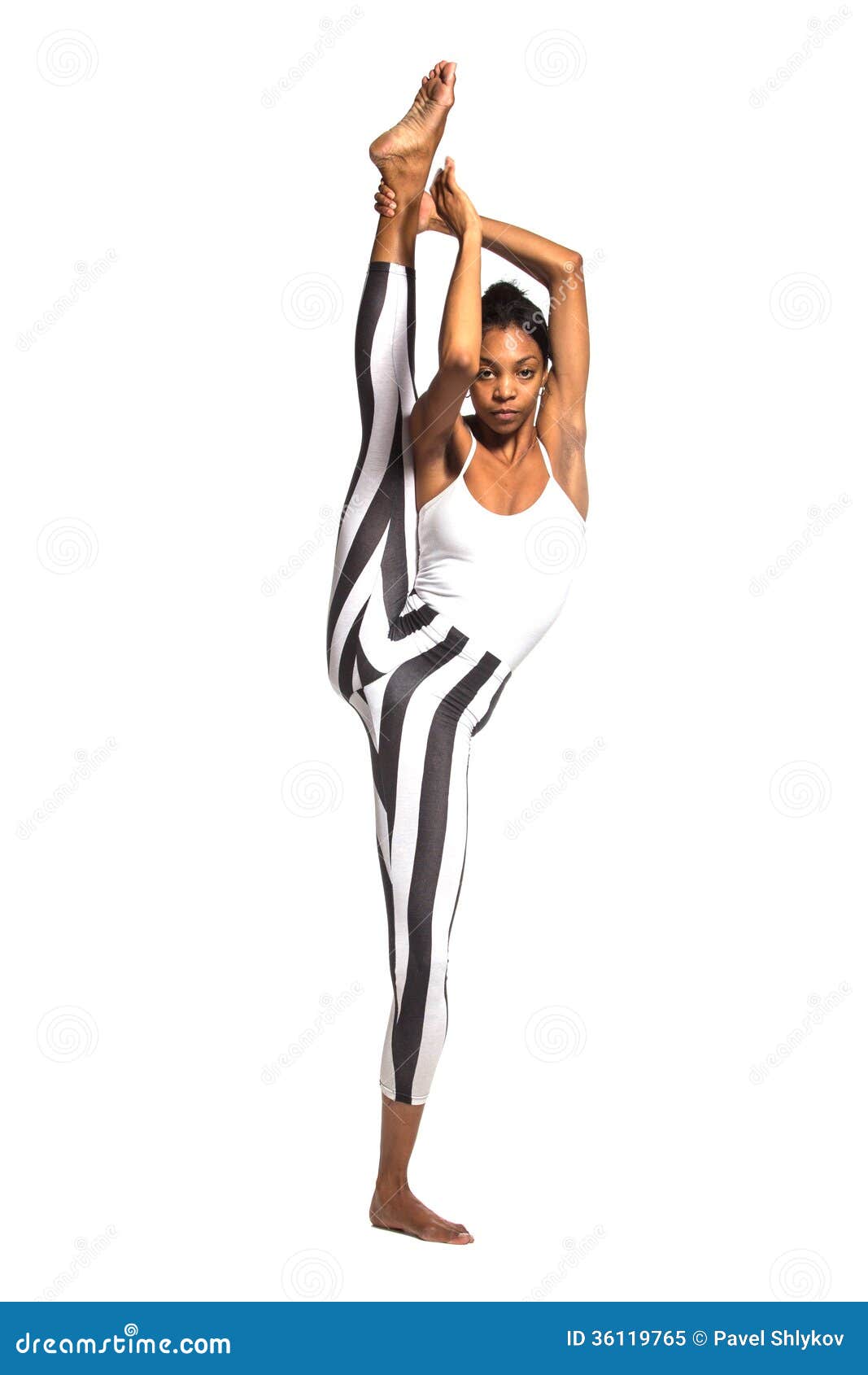 Vertical Splits. Latina Dancer Girl Stock Image - Image of curls ...