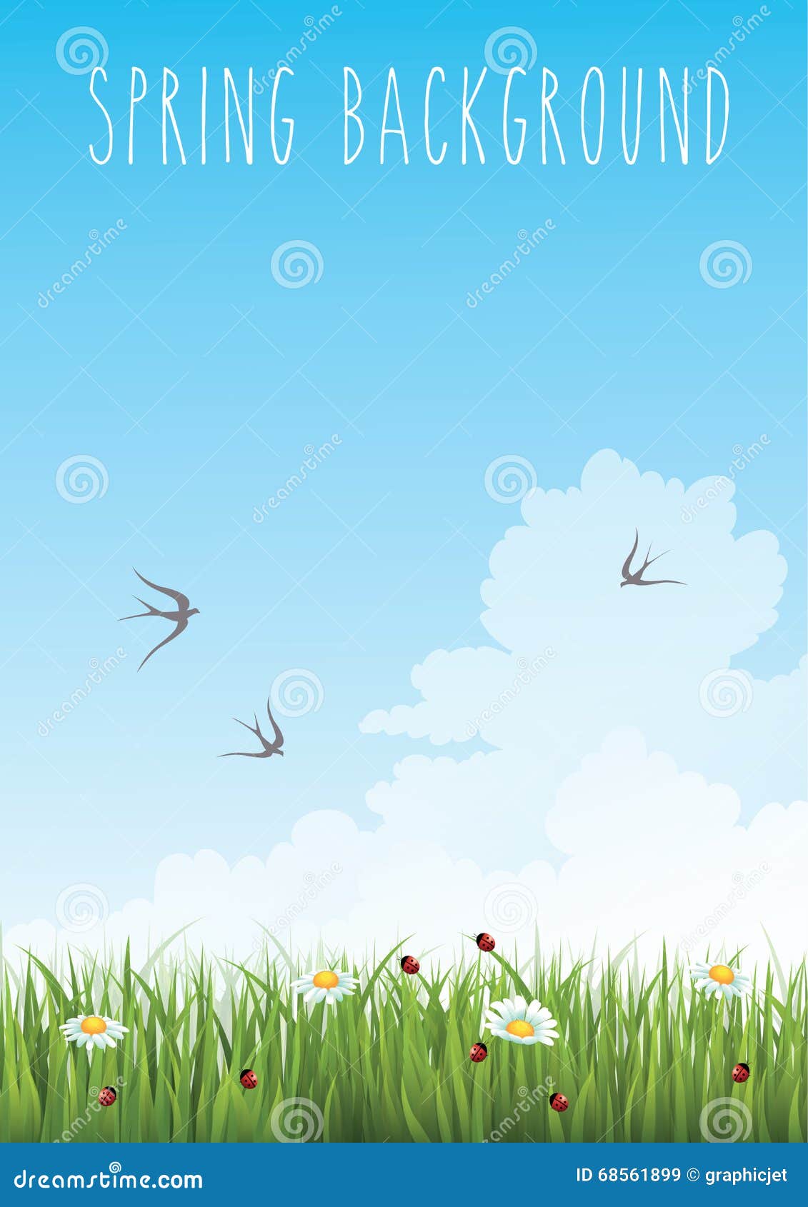Vertical spring background stock vector. Illustration of leaves - 68561899