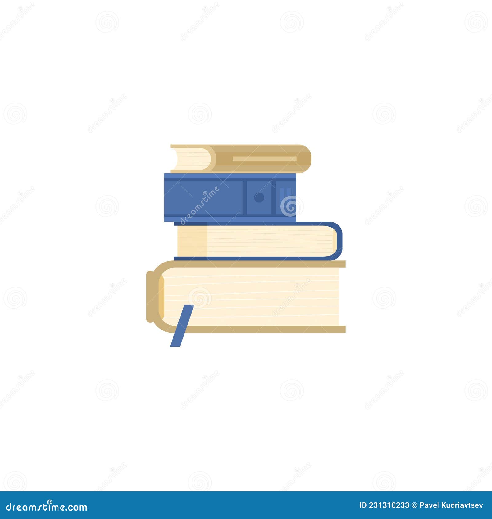 Vertical Stack of Books Cartoon Icon or Symbol Flat Vector Illustration ...