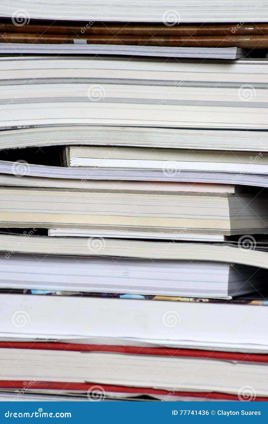 Vertical Stack of Books Closeup Stock Photo - Image of studying ...