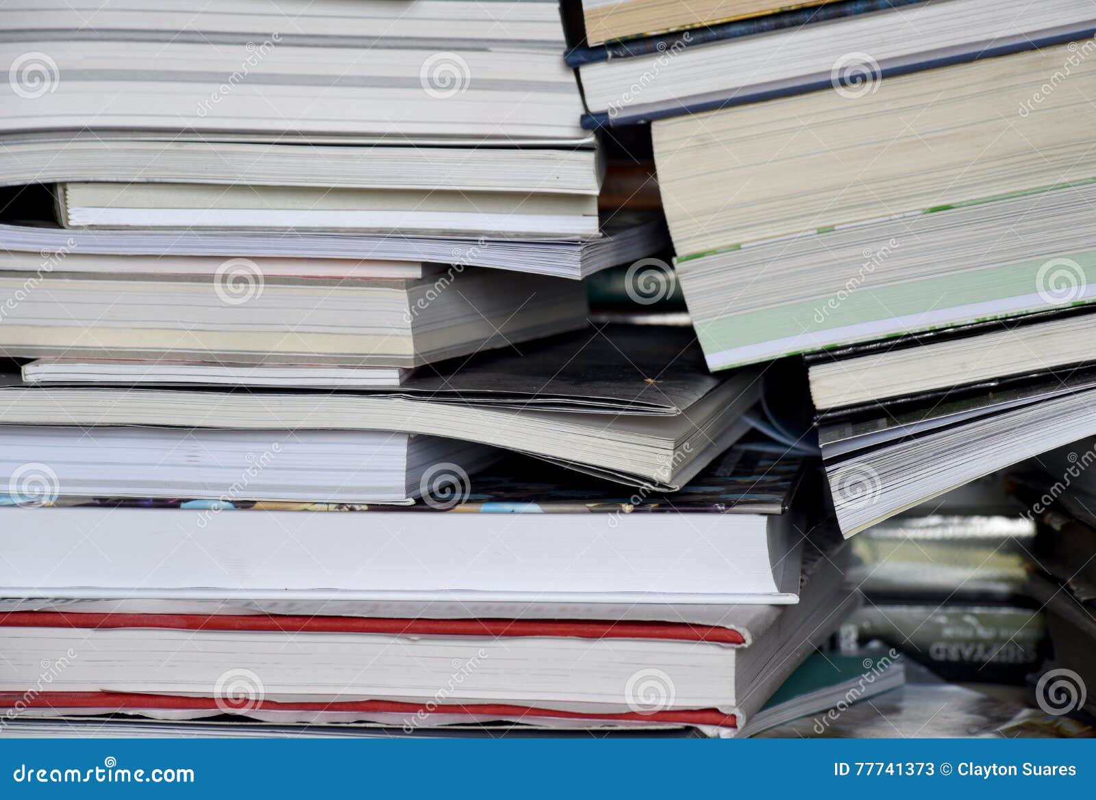 Vertical Stack of Books in a Pile Stock Image - Image of pile ...