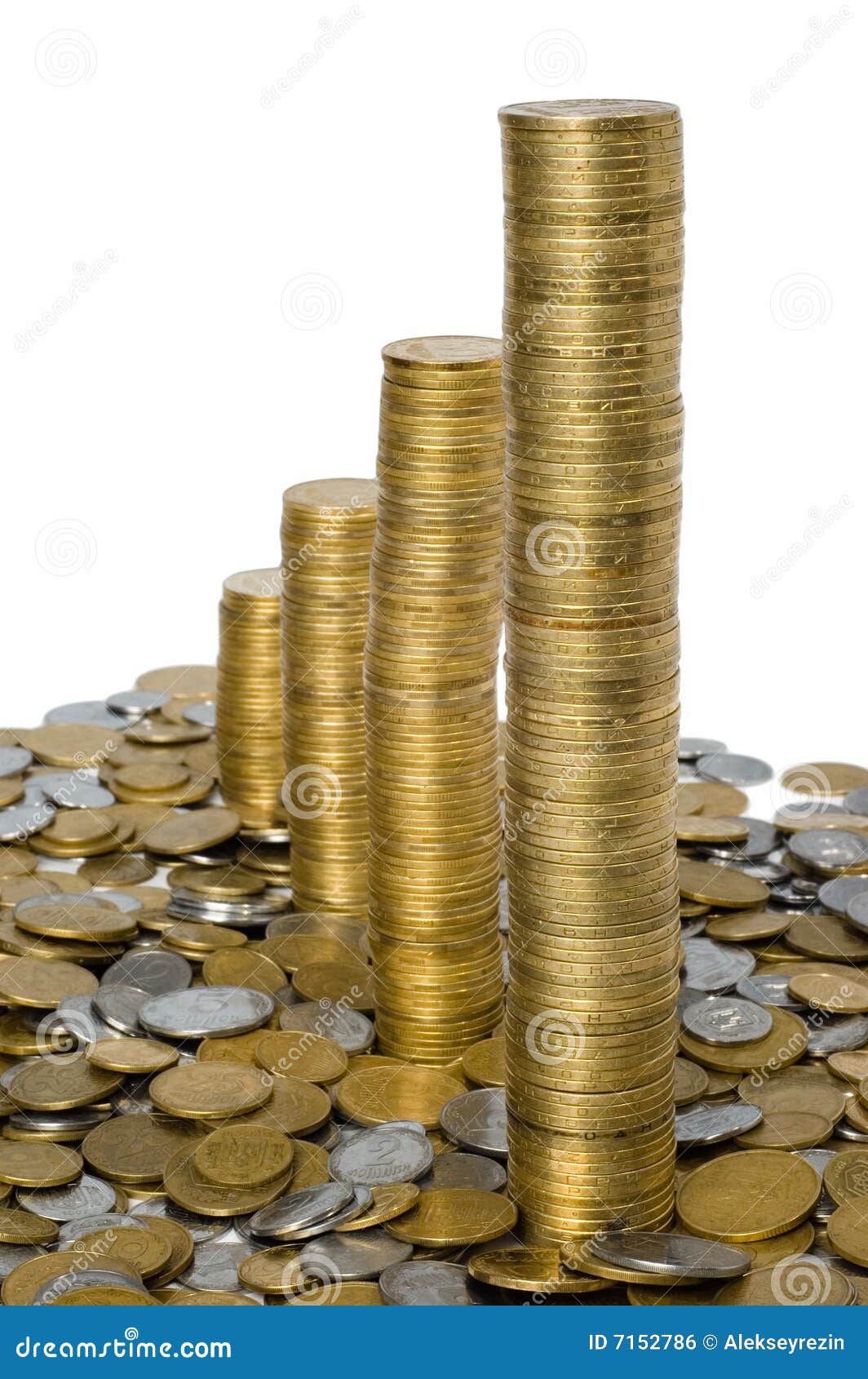 Vertical stack of coins stock photo. Image of bunch, economy - 7152786