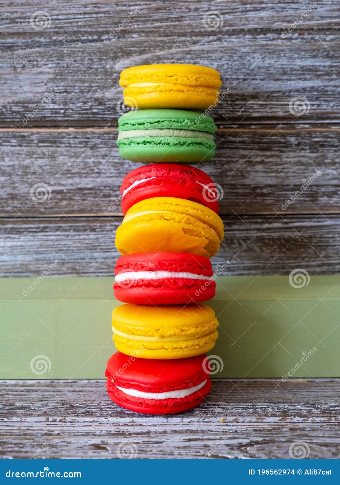 Vertical Stack of Multi Colored French Macrons Stock Photo - Image of ...