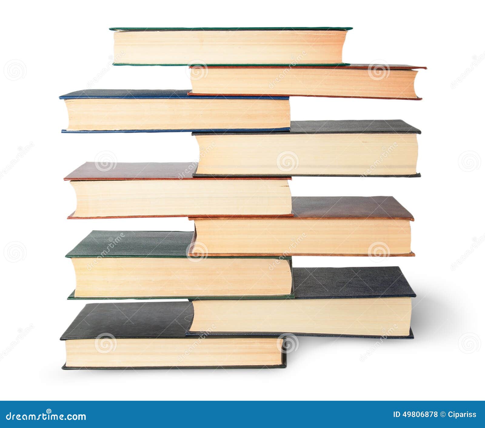 Vertical Stack in Old Books Top View Stock Photo - Image of closeup ...