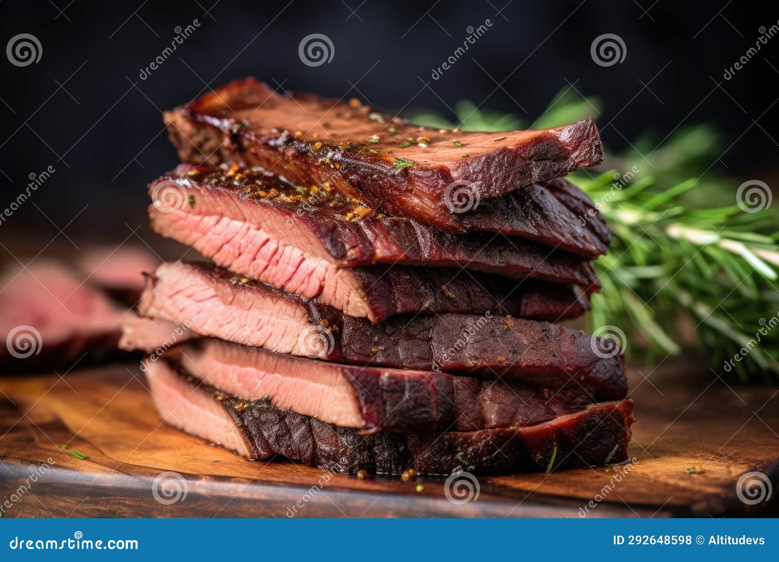 Vertical Stack of Smoked Beef Brisket Slices Stock Photo - Image of ...