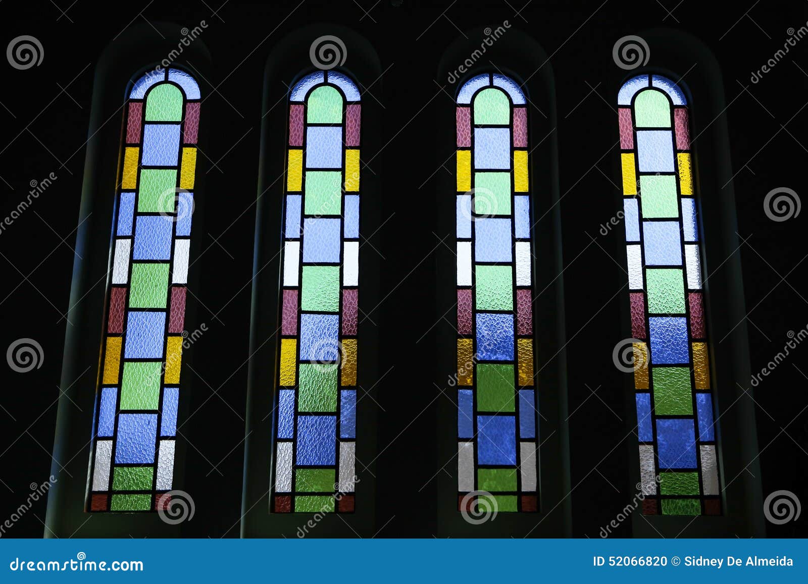 Vertical Stained Glass Windows of the Cathedral Stock Photo - Image of ...