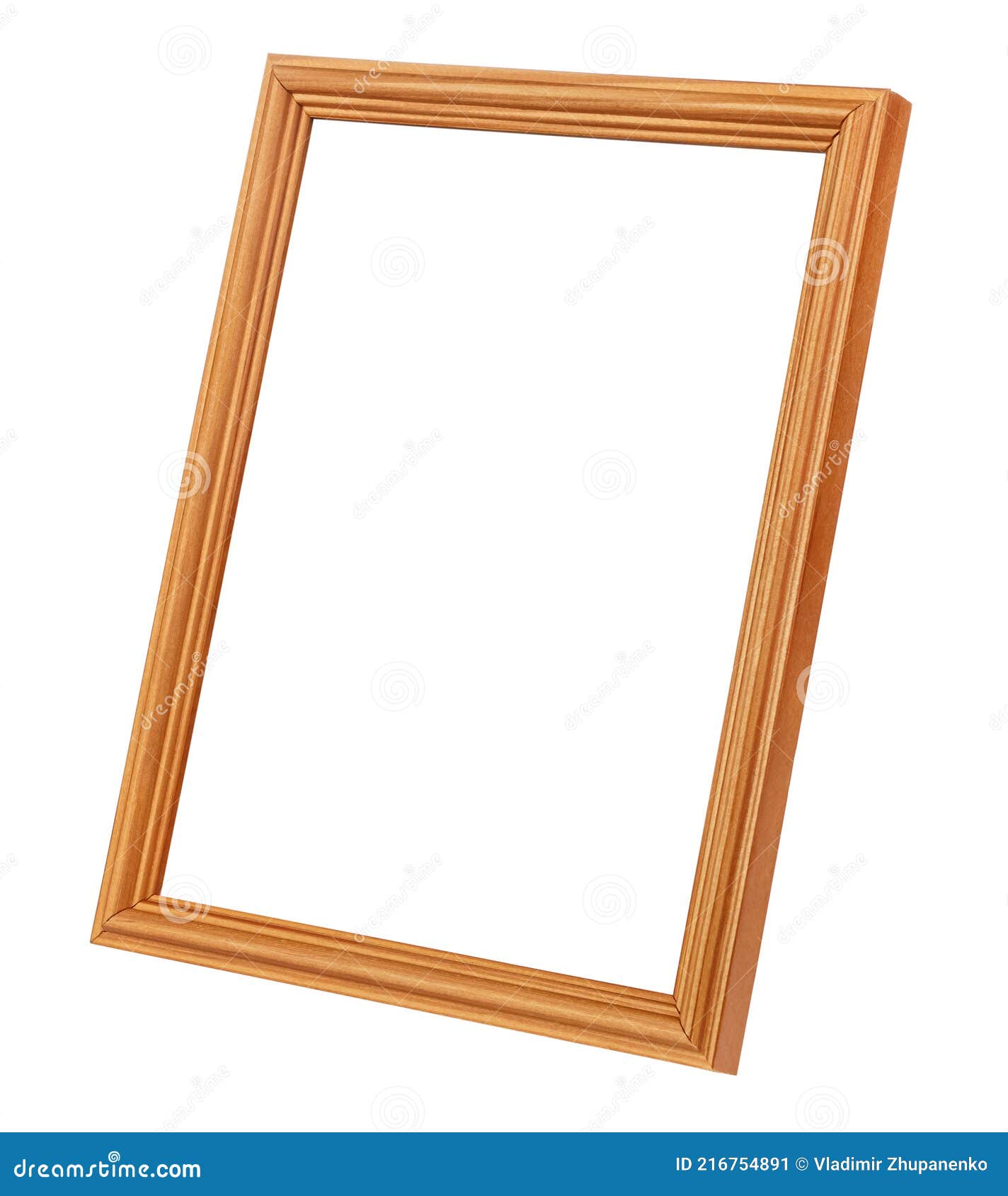 Vertical Standing Empty Brown Wooden Photo Frame with Thin Border ...