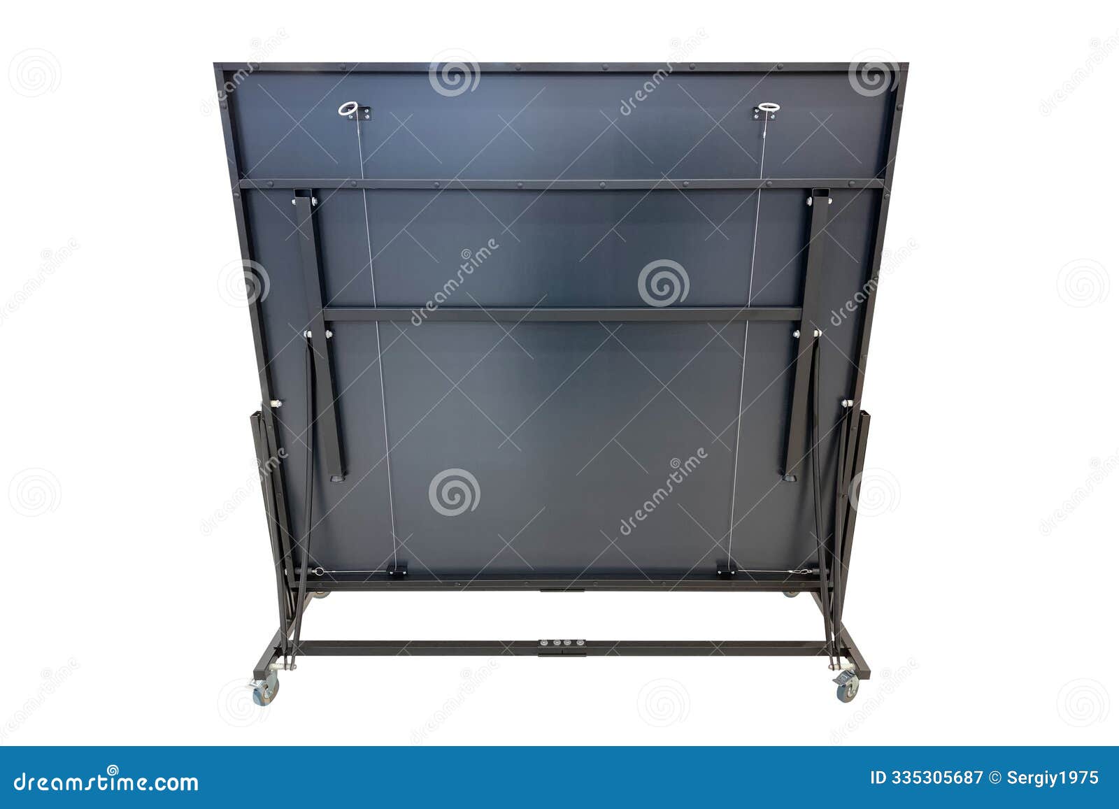 Vertical Standing Folded Ping Pong Table Isolated on White Background ...