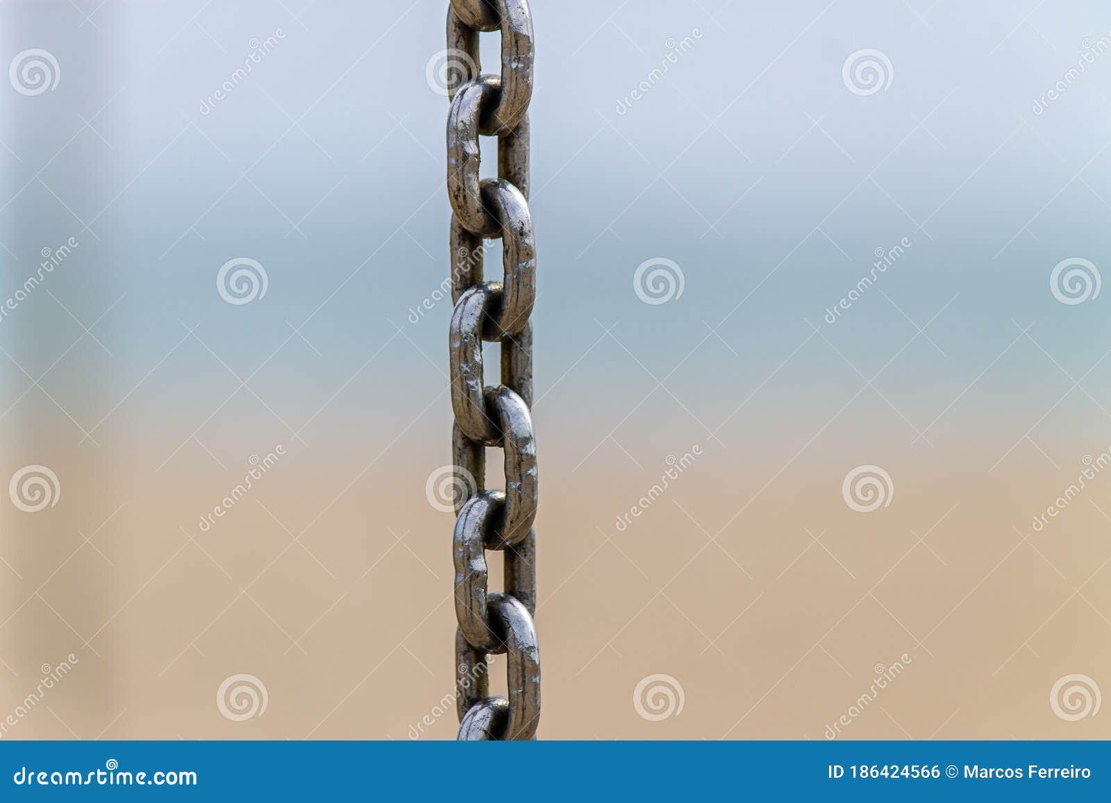 Vertical Steel Chain with Diffuse Background Stock Photo - Image of ...