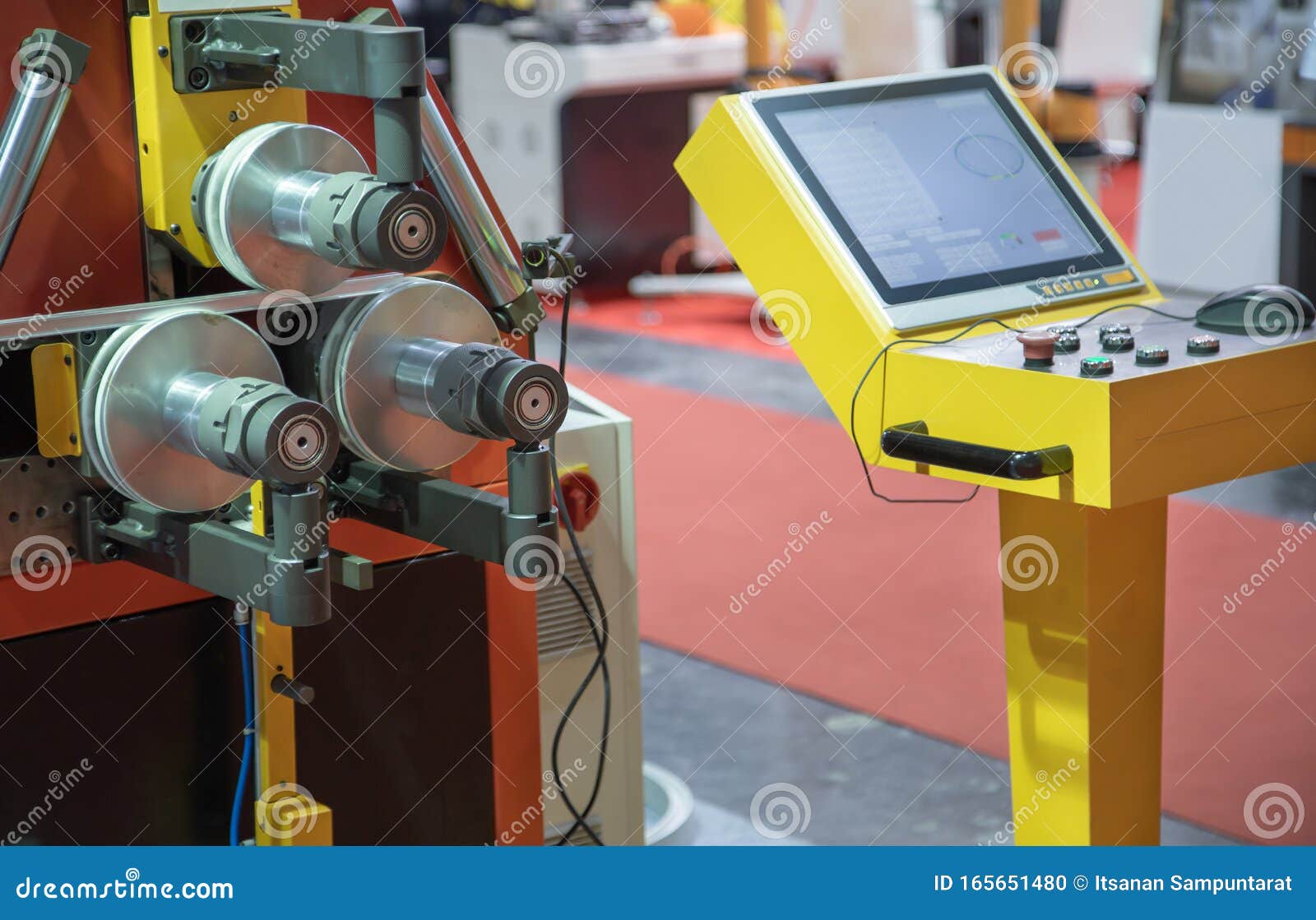 Vertical Steel Round Bending Machine Stock Photo - Image of equipment ...