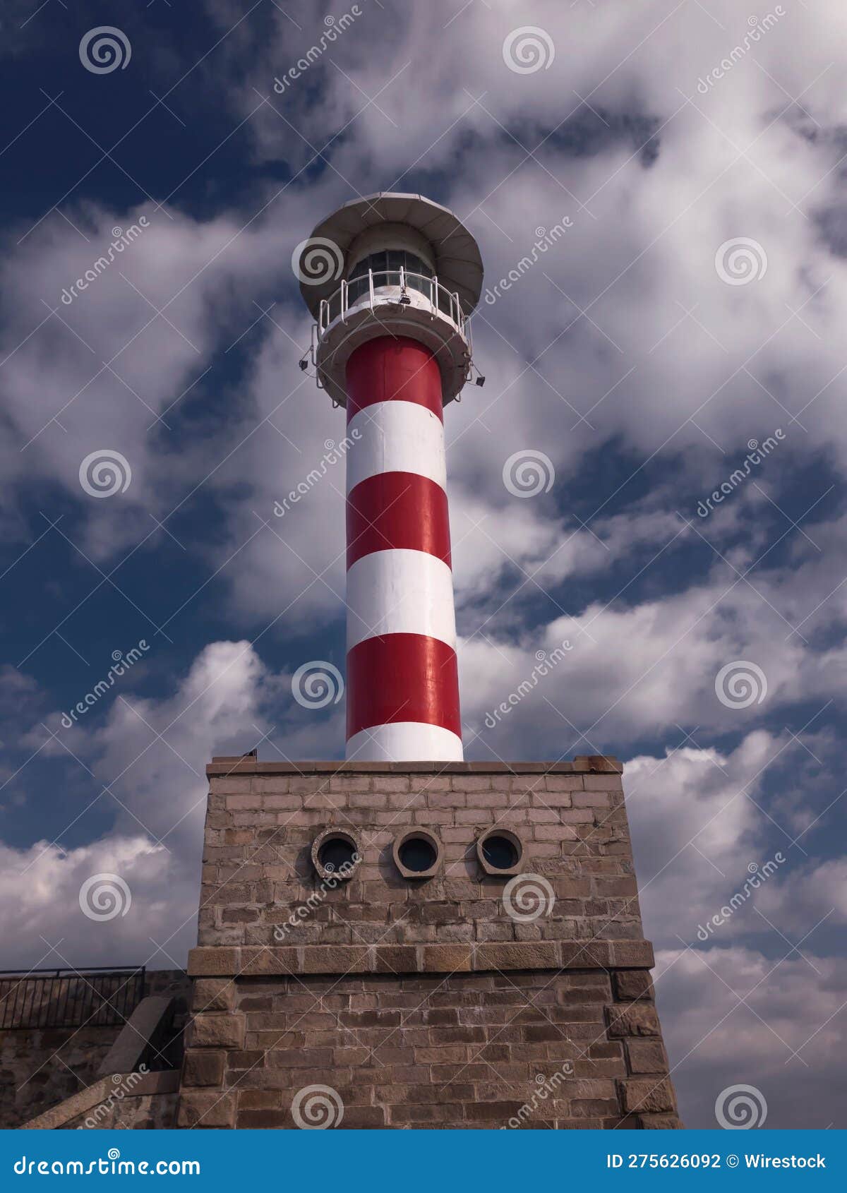 Vertical of Stone Staircase Winding Its Way Up To a Lighthouse with a ...