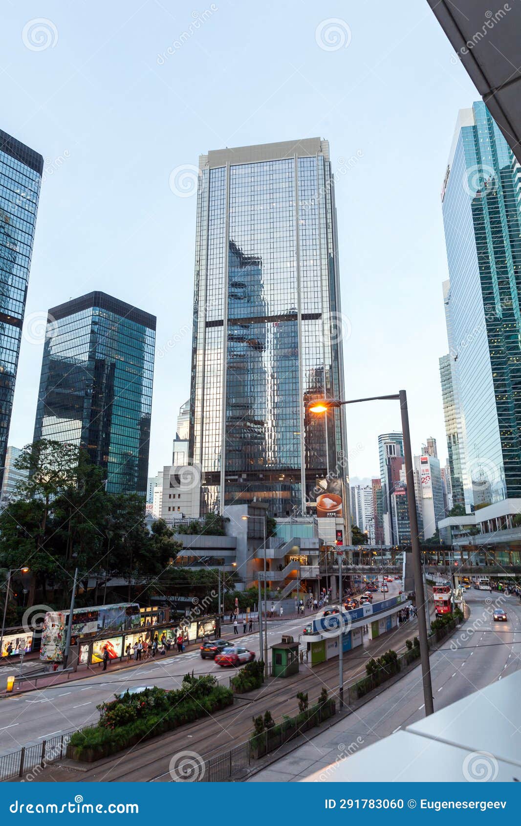 Vertical Street View of Hong Kong Central District Editorial Image ...