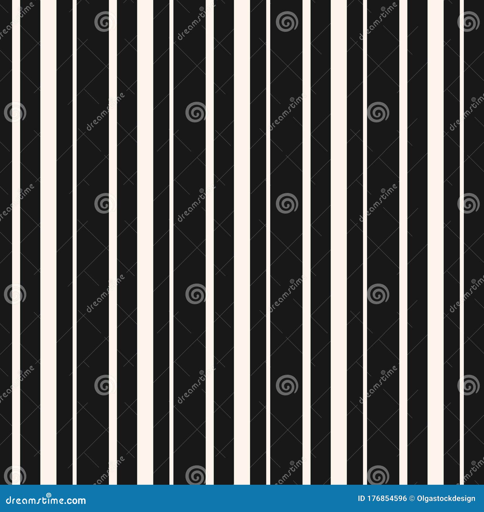 Vertical Stripes Seamless Pattern. Simple Black and White Vector Lines ...