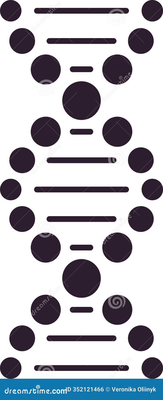 Vertical Stylized Dna Structure Showing Nucleotides Forming Double ...