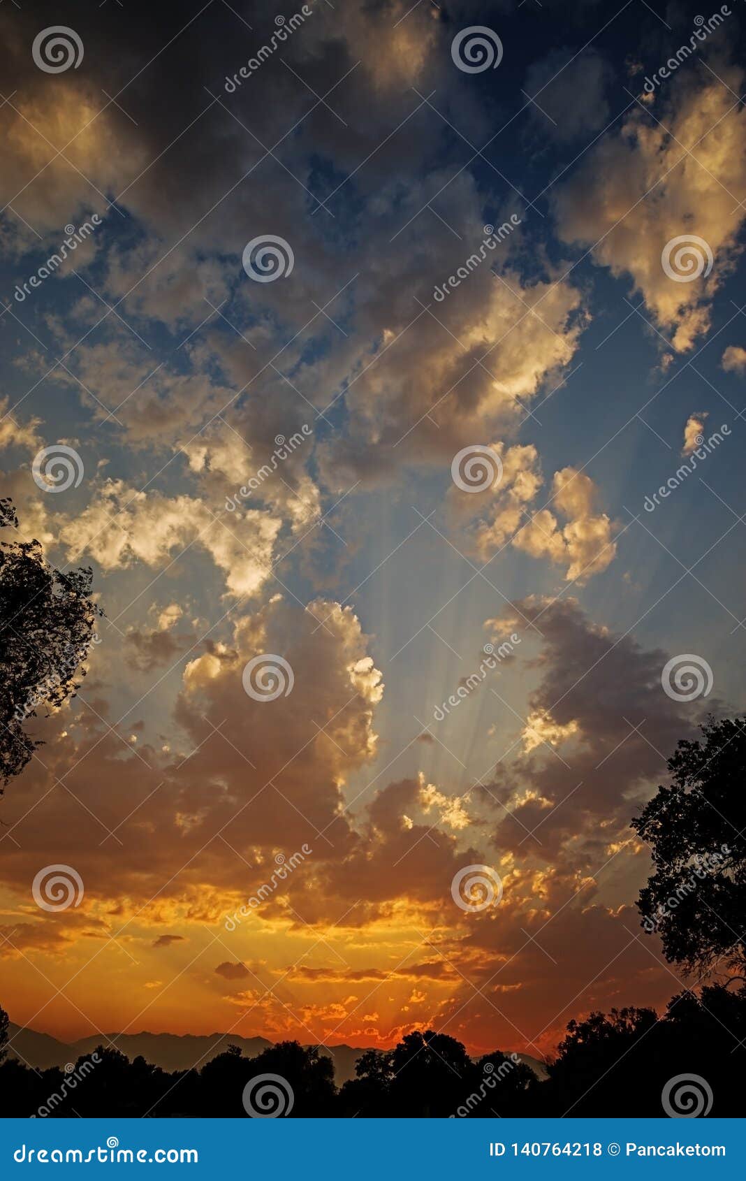 Vertical Sunset On Lake Andscape Background Royalty-Free Stock Photo ...