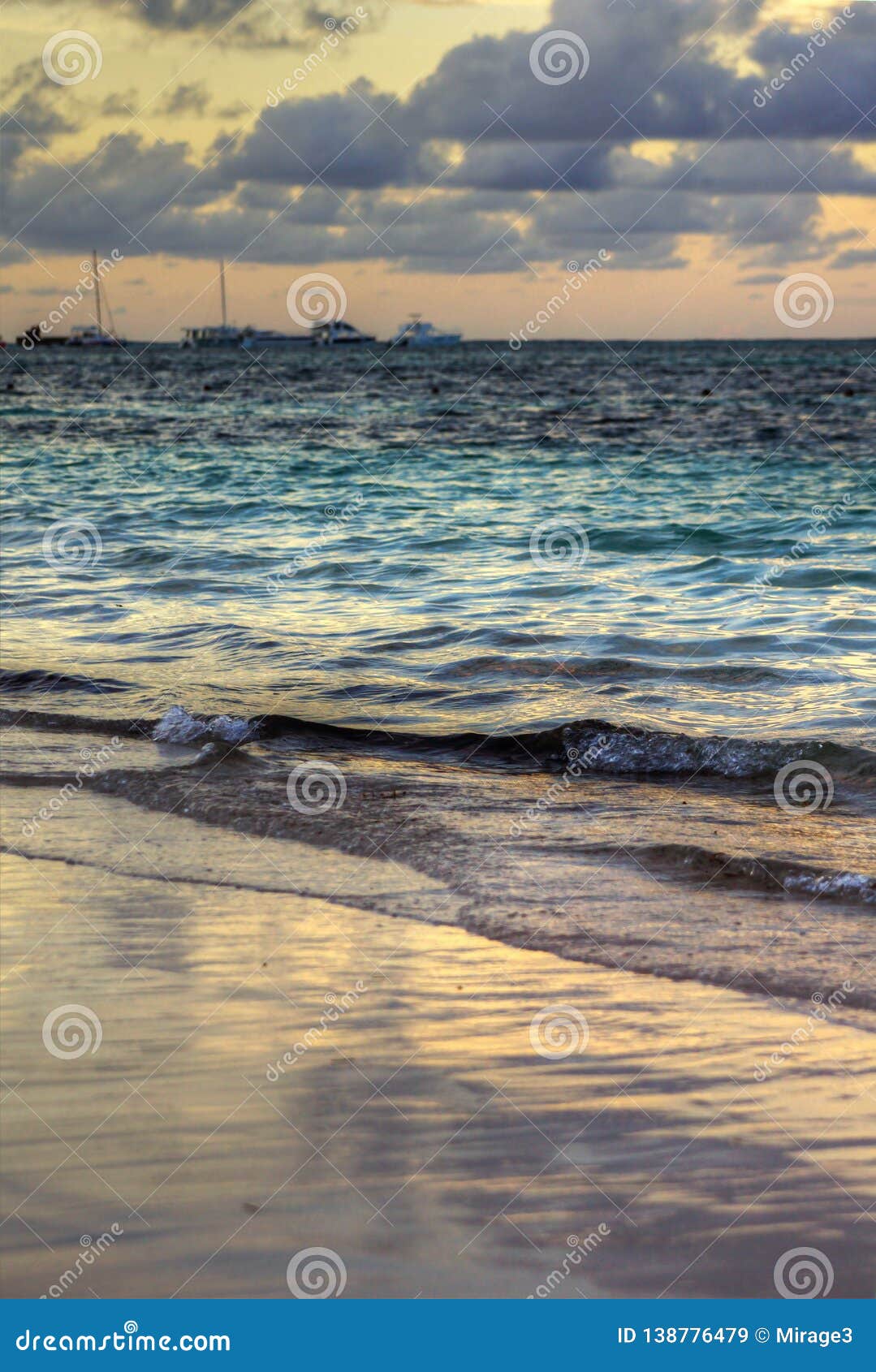 Vertical Sunset on Tropical Beach Stock Image - Image of hotel, nature ...