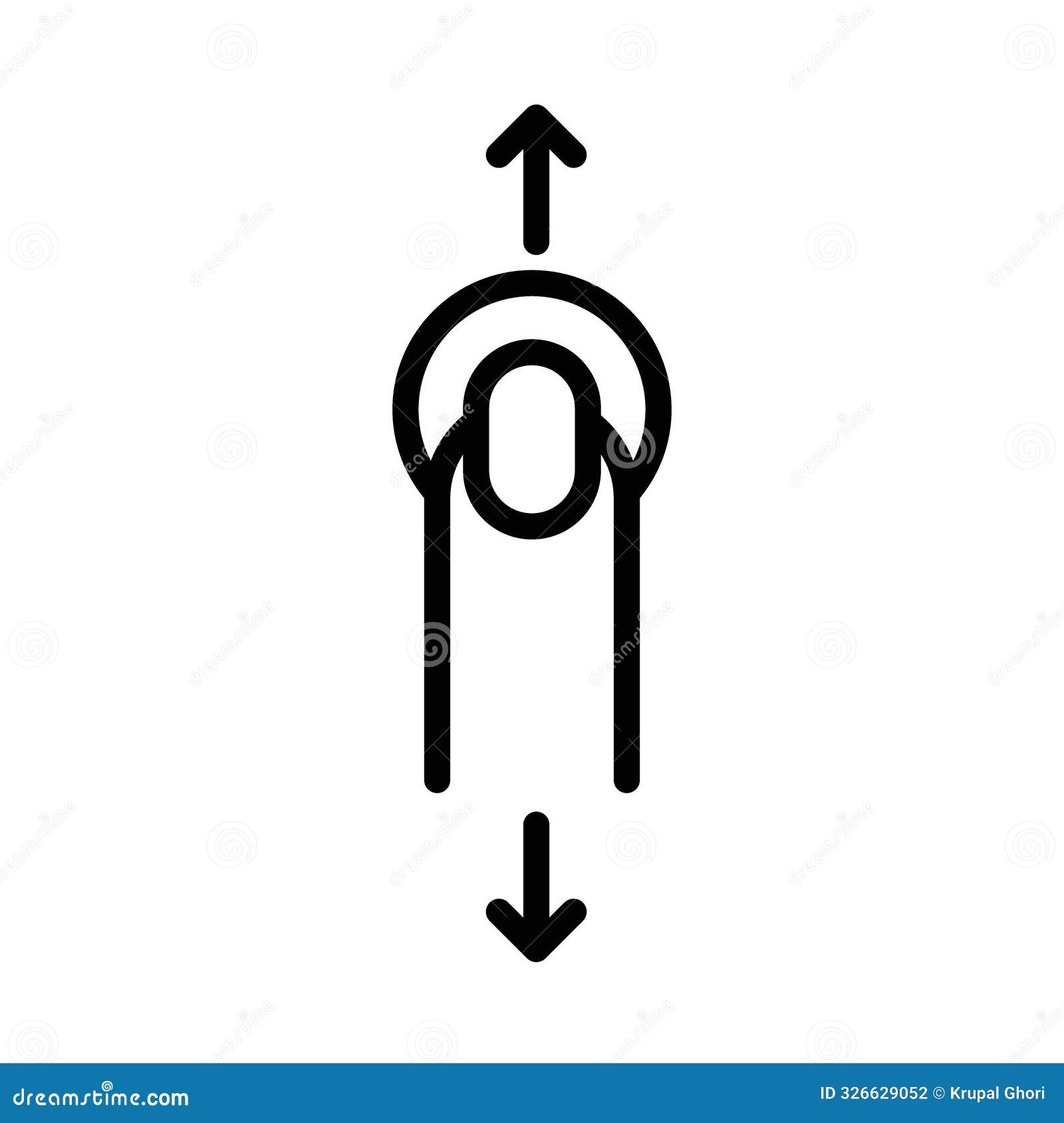 Vertical Swipe Icon Linear Logo Mark In Black And White Vector Illustration | CartoonDealer.com ...