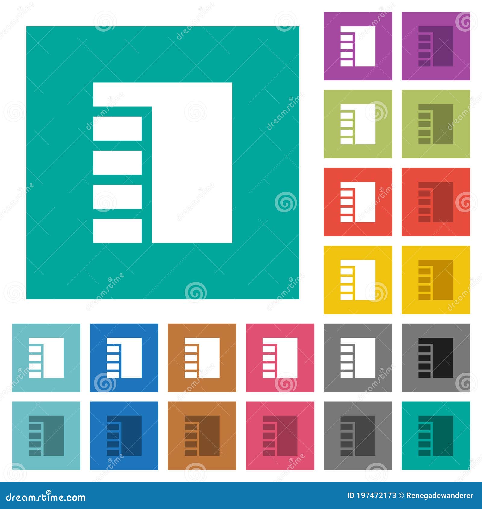 Vertical Tabbed Layout Active Square Flat Multi Colored Icons Stock ...