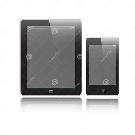 Vertical Tablet and Mobile stock illustration. Illustration of display ...
