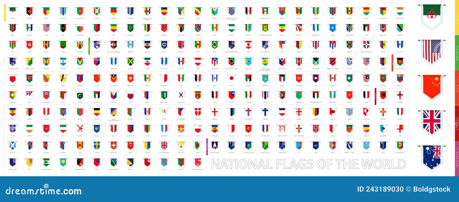 Vertical Tag Flags Of The World, Large Set Of Flags Vector Illustration ...