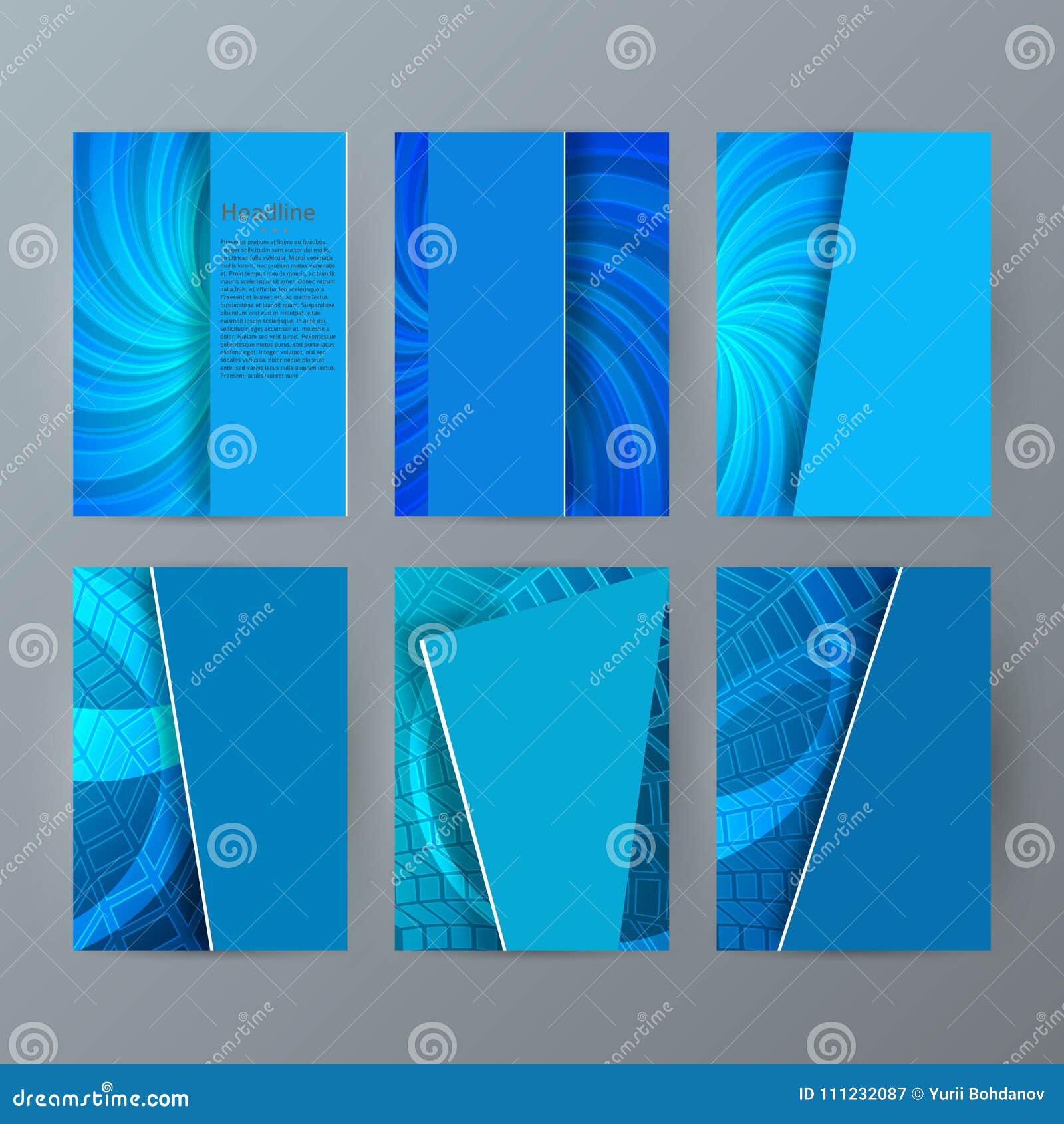 Vertical Template Page Brochure Format A4 Set Layouts04 Stock Vector ...