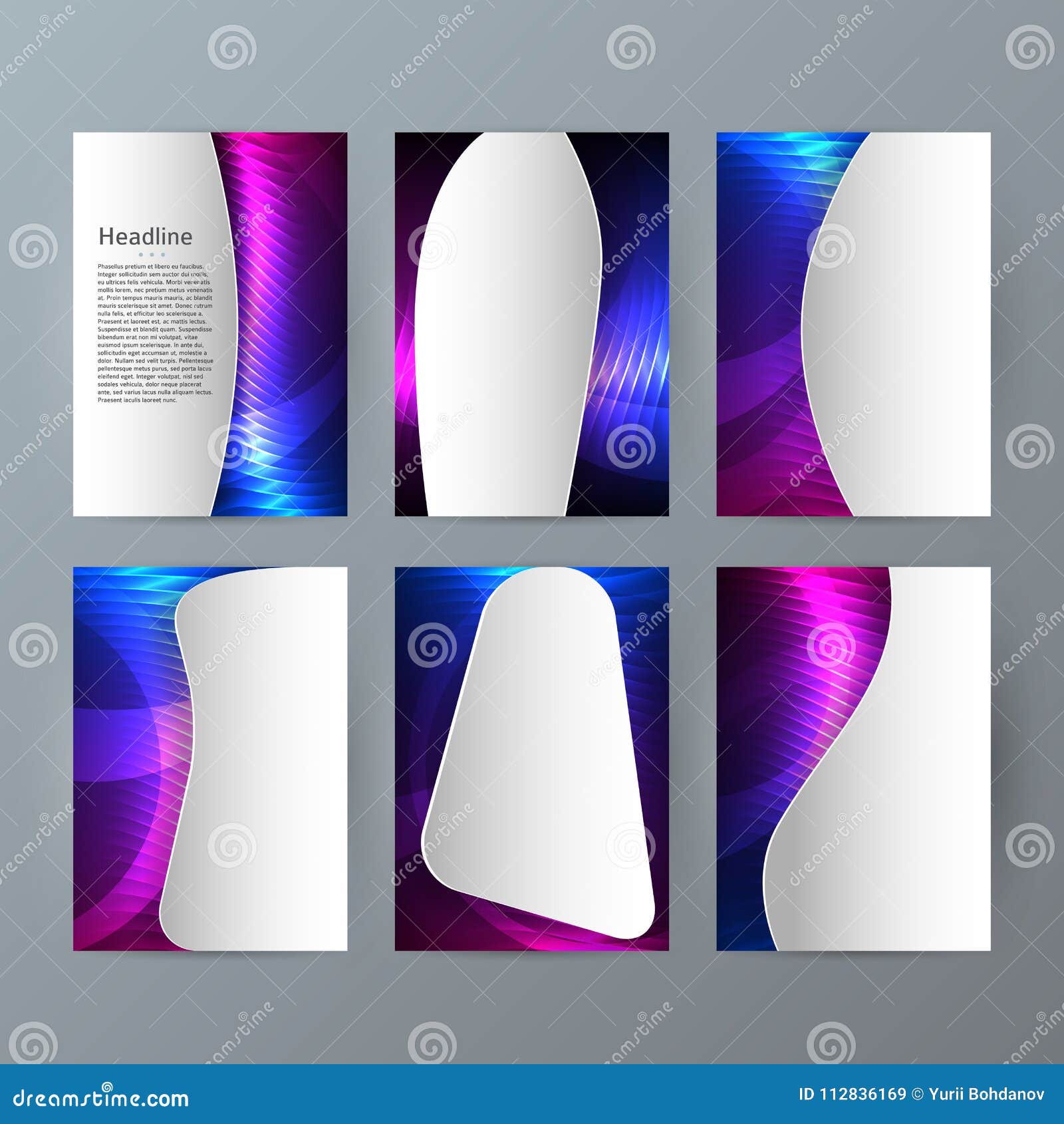 Vertical Template Page Brochure Format A4 Set Layouts08 Stock Vector ...