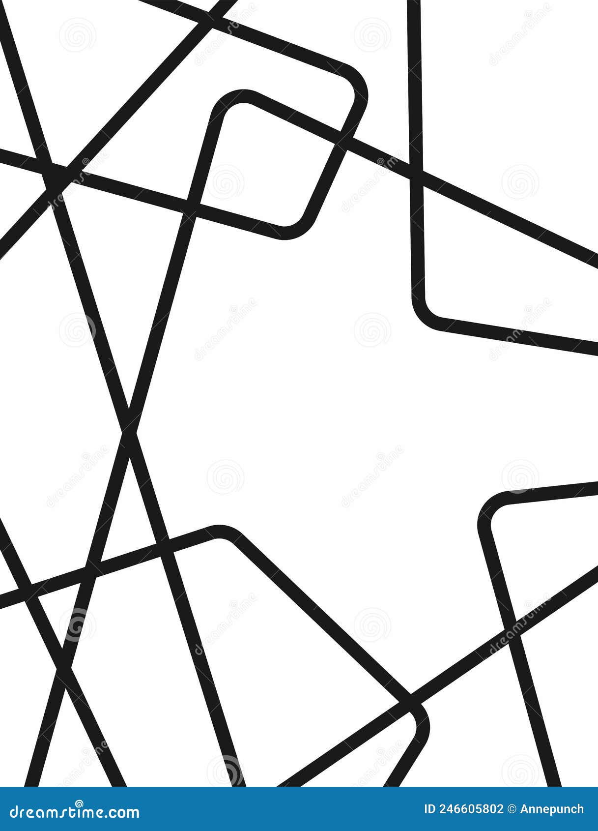 Vertical Template with Straight and Curved Lines. Stock Vector ...