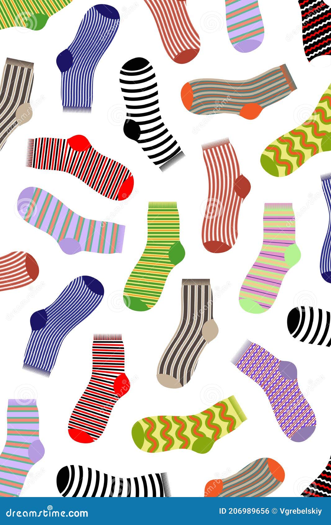 Vertical Texture Striped Socks Stock Vector - Illustration of apparel ...