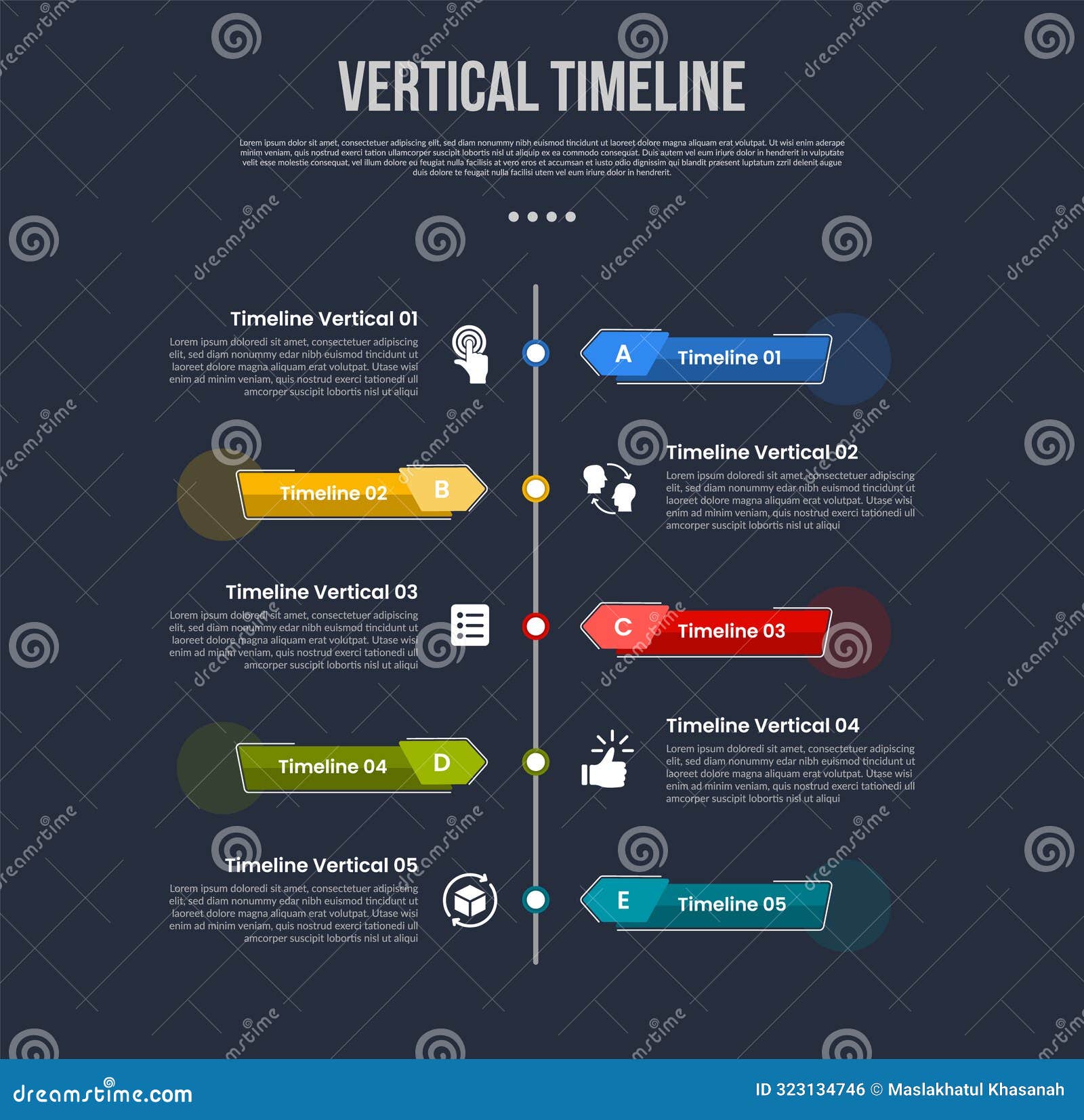 Vertical Timeline Business Report Infographic with Creative Rectangle ...