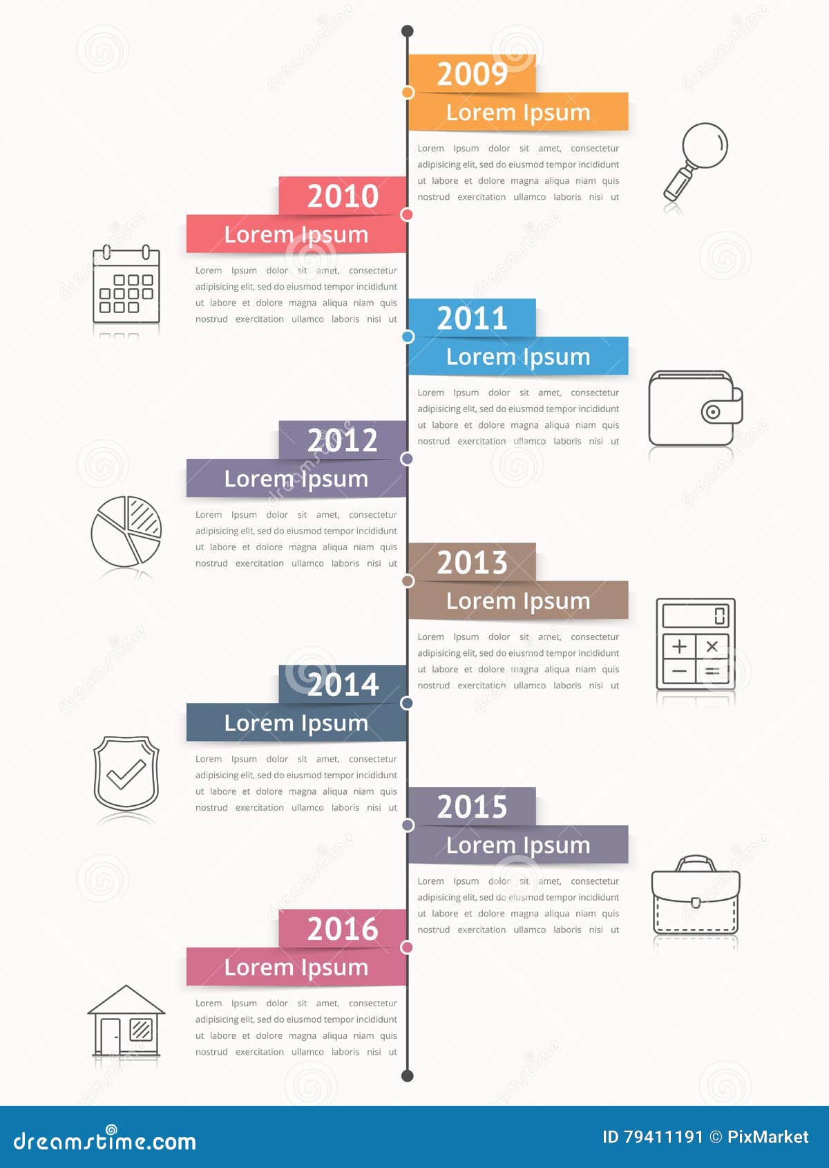 Vertical Timeline Infographics Stock Vector - Illustration of ...