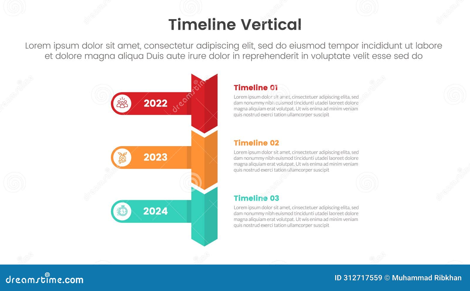 Vertical Timeline Milestone Infographic Template Banner with Round ...