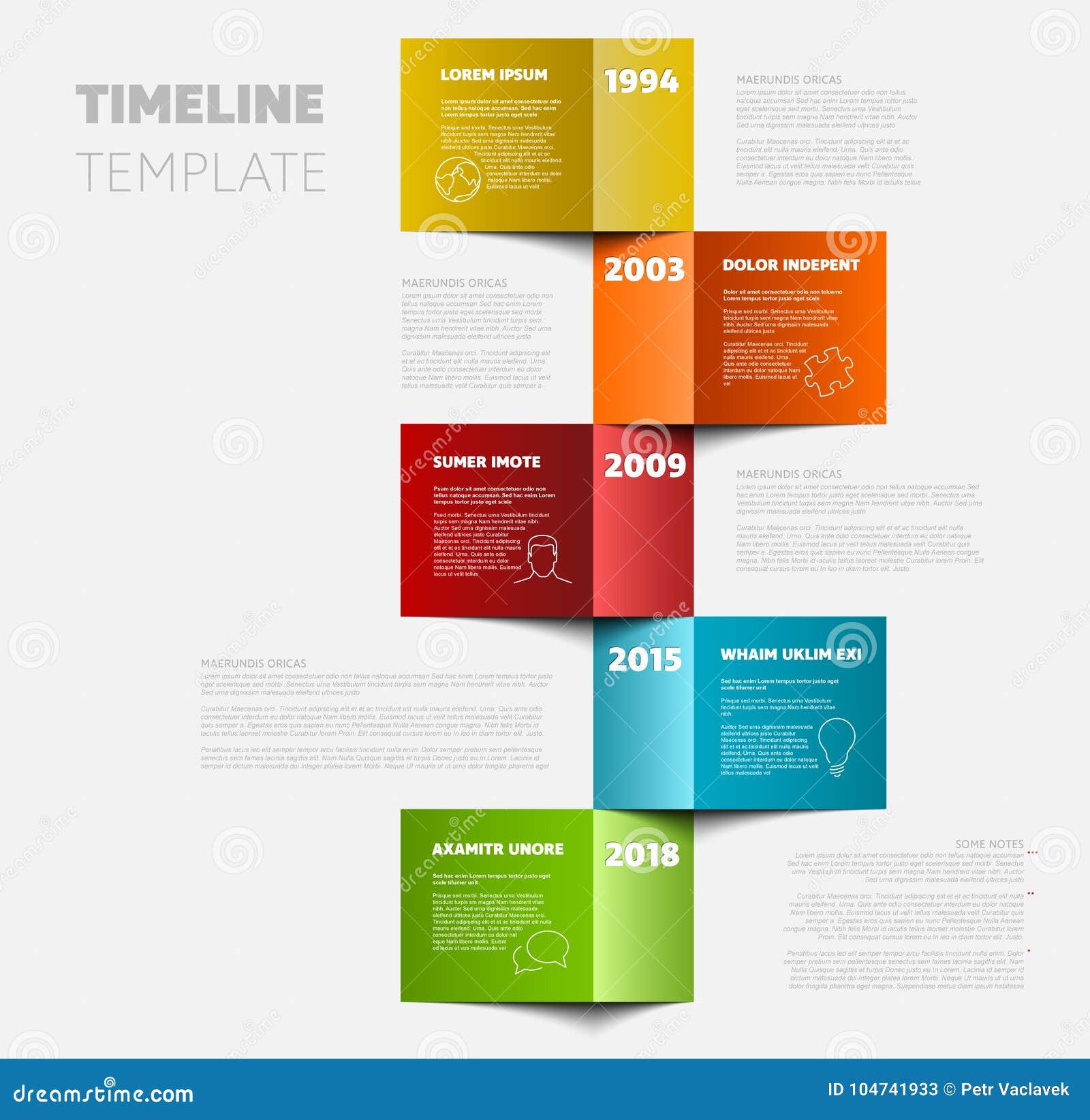 Vertical timeline template stock vector. Illustration of graph - 104741933