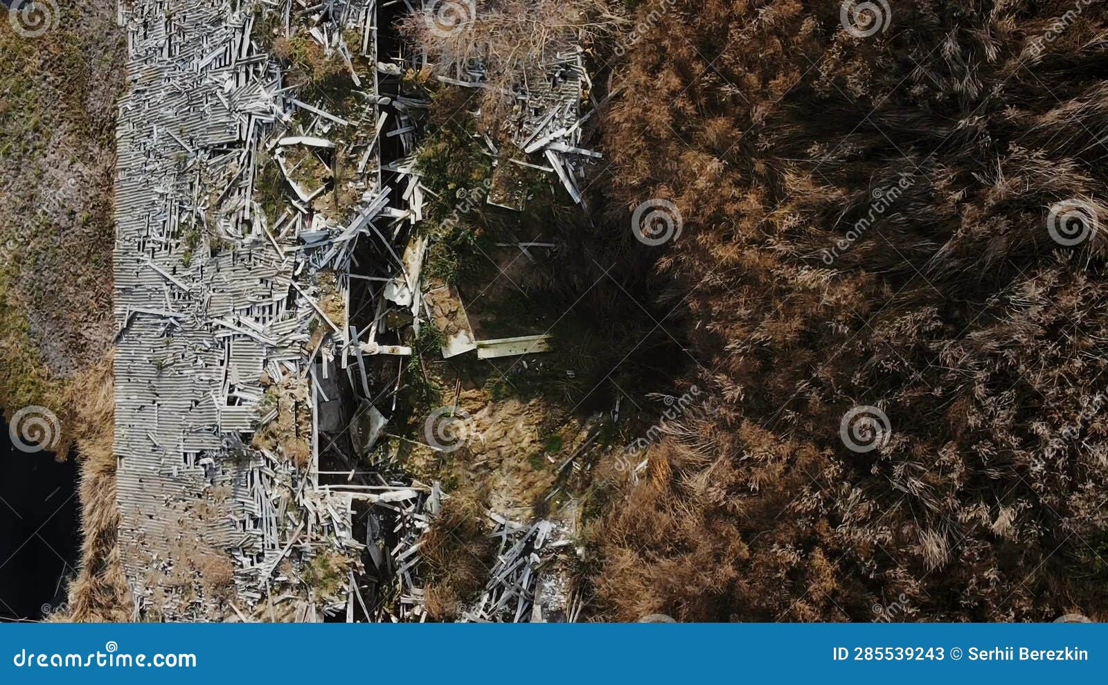 Vertical Top Shot of the Explosion Crater or Explosion Pit with ...