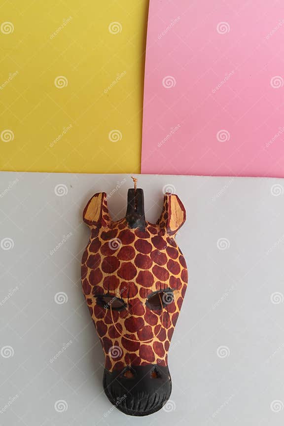 Vertical Top View of a Carved Giraffe Face Stock Image - Image of ...