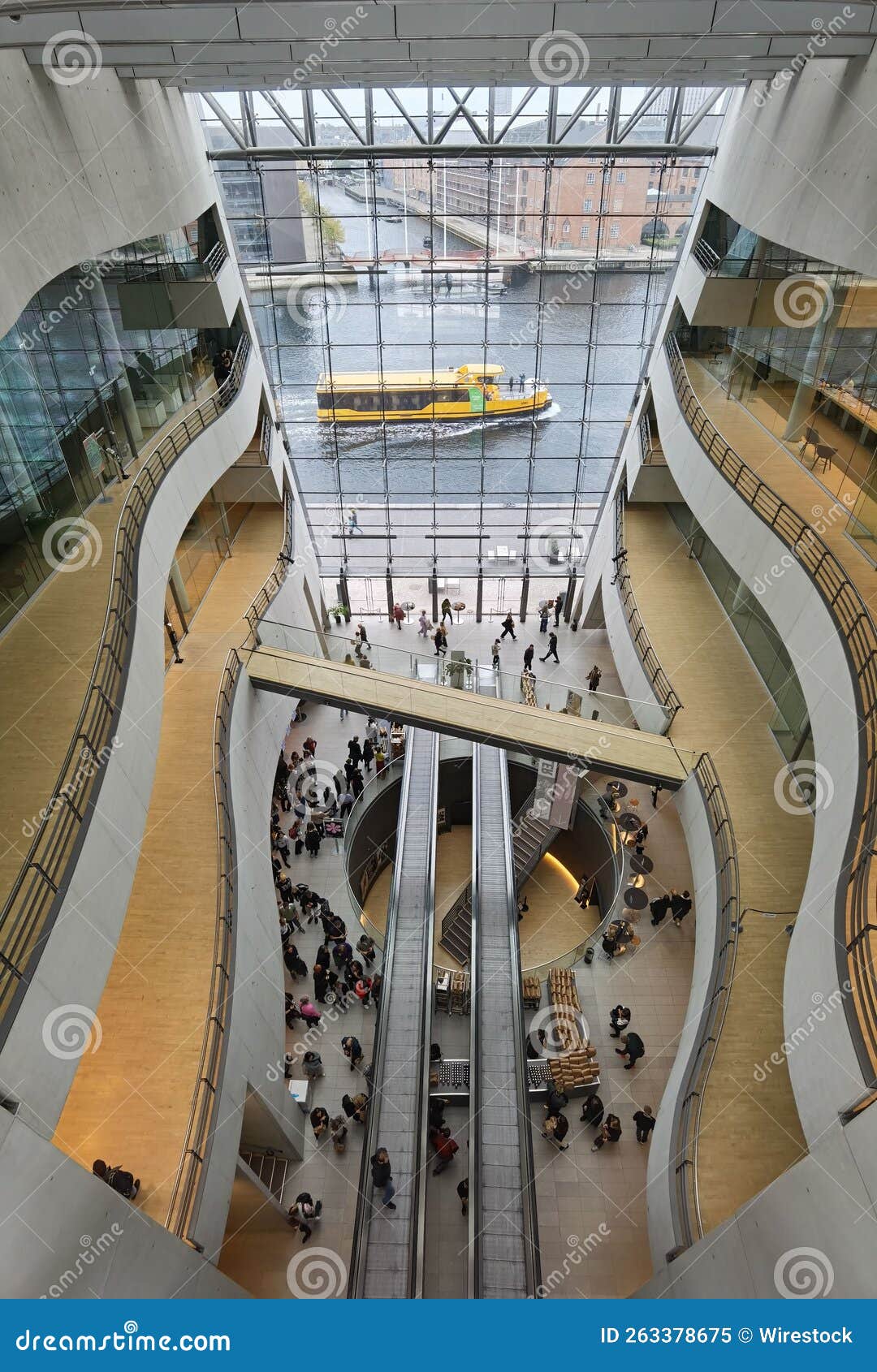 Vertical Top View of the Royal Library S Atrium with Huge Windows ...