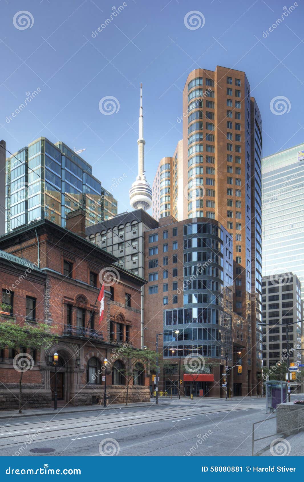 Vertical of Toronto Buildings with CN Tower in Background Editorial ...