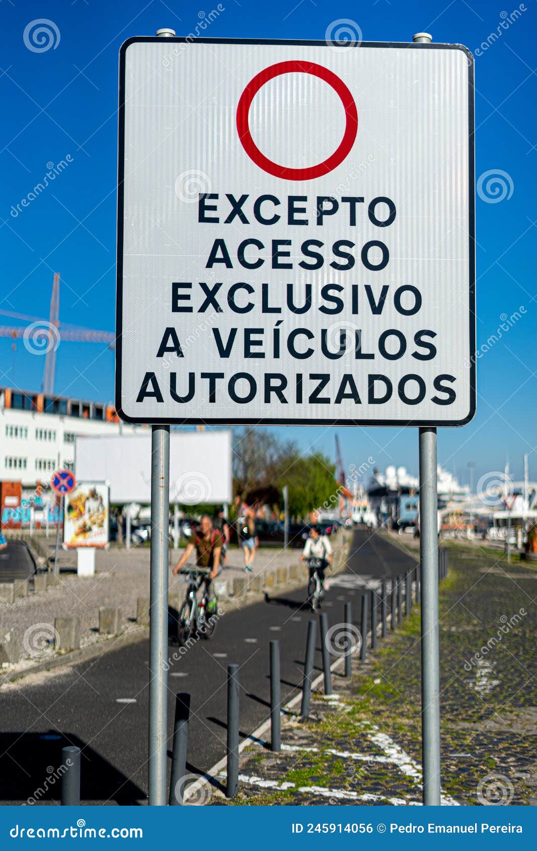 Vertical Traffic Sign "except Exclusive Access To Authorized Vehicles ...