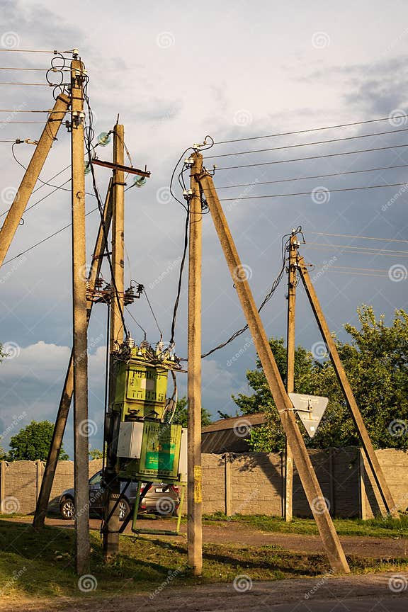 Vertical of a Transformer Box in Belarus. Stock Image - Image of ...