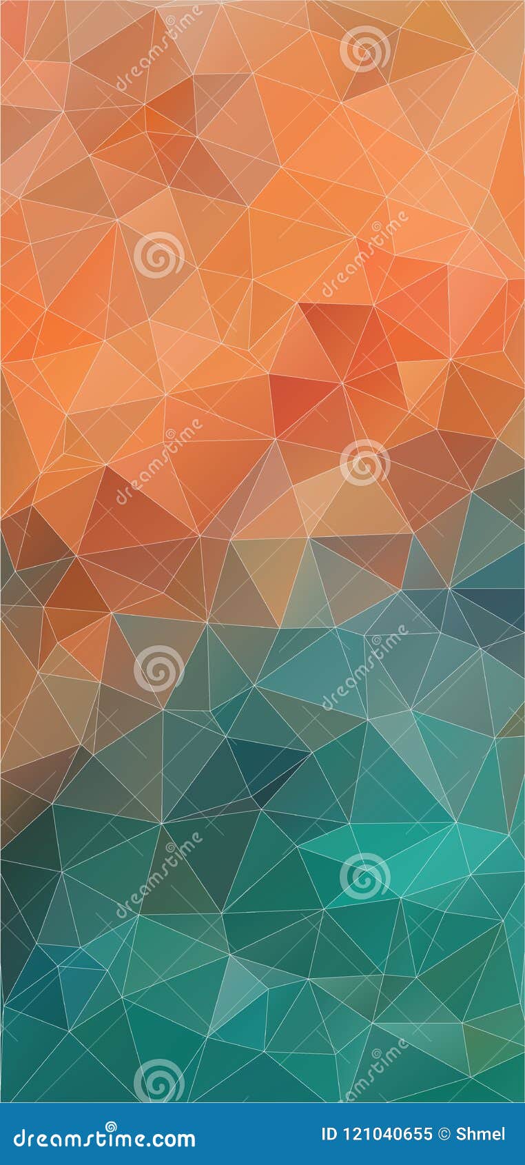 Vertical Triangle Orange and Green Gradient Background. Stock Vector ...