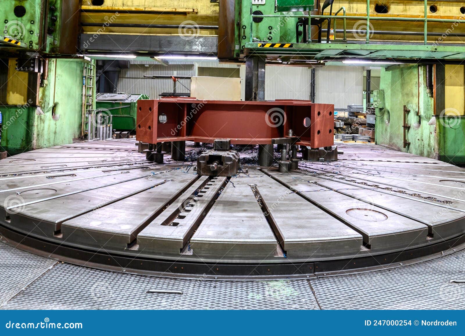 Vertical Turning Lathe Machine Tool Makes Circle Detail Stock Photo ...