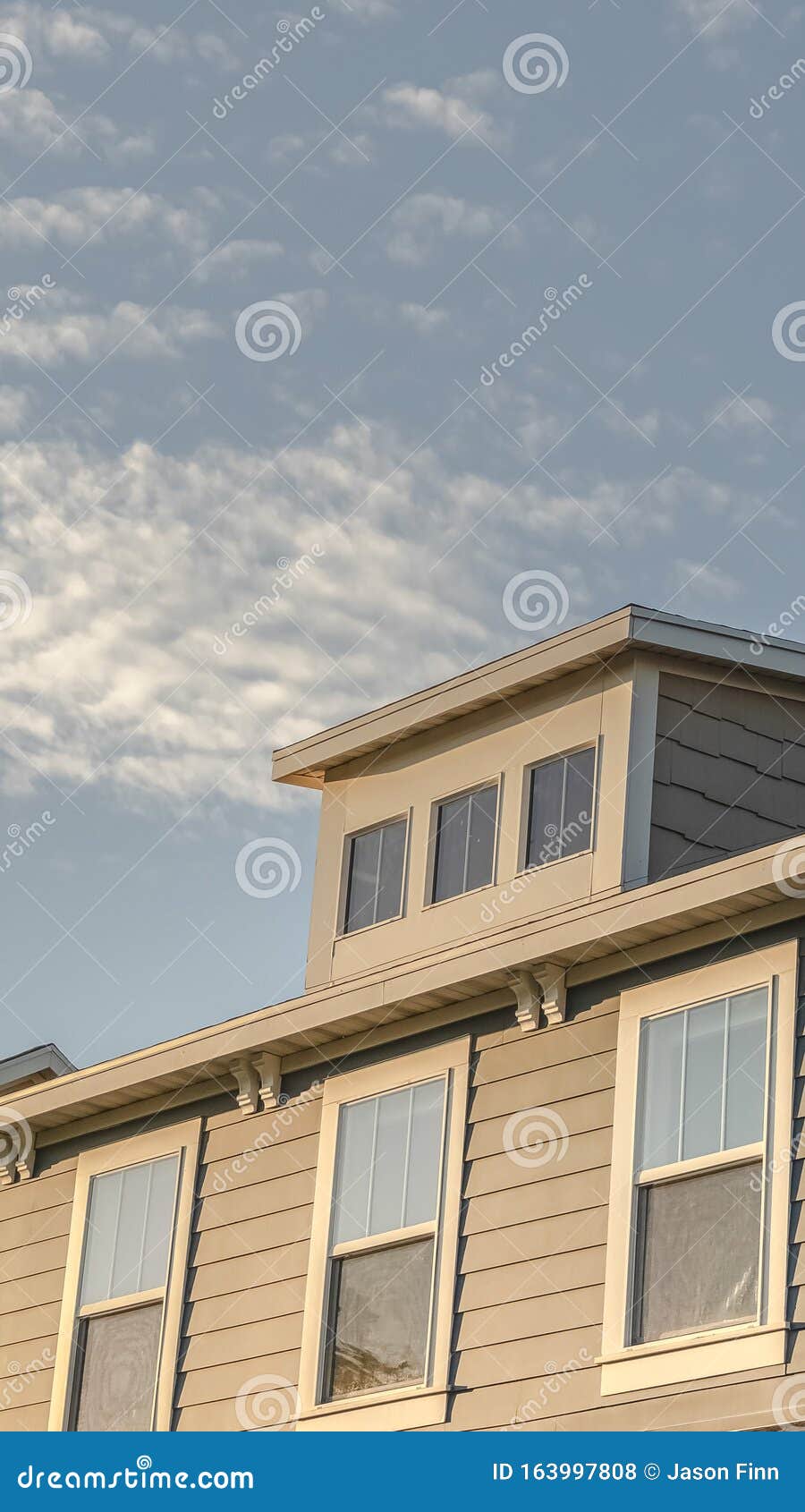 Vertical Upper Storey of a House with Large Sash Windows Stock Photo ...